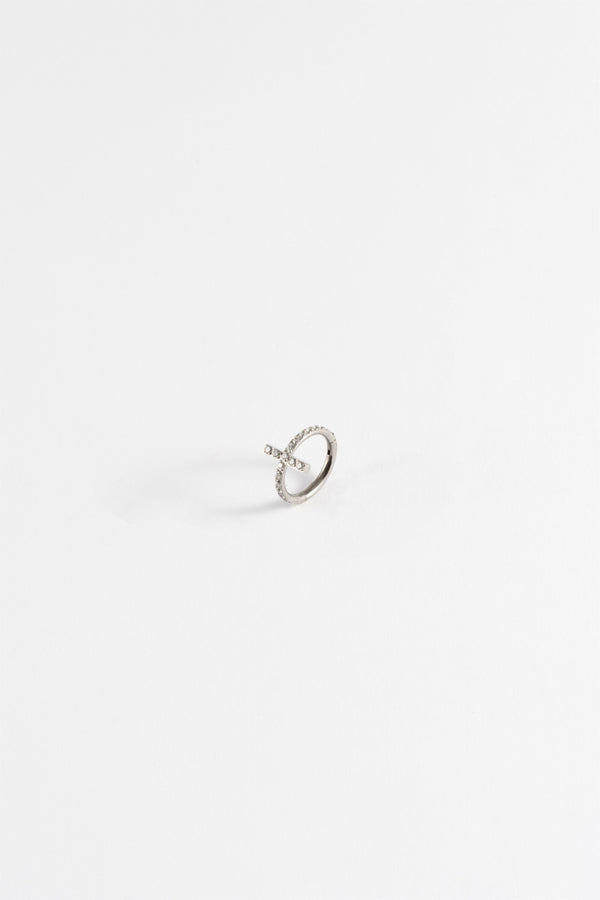 16G TITANIUM CROSS BAR CZ CLICKER