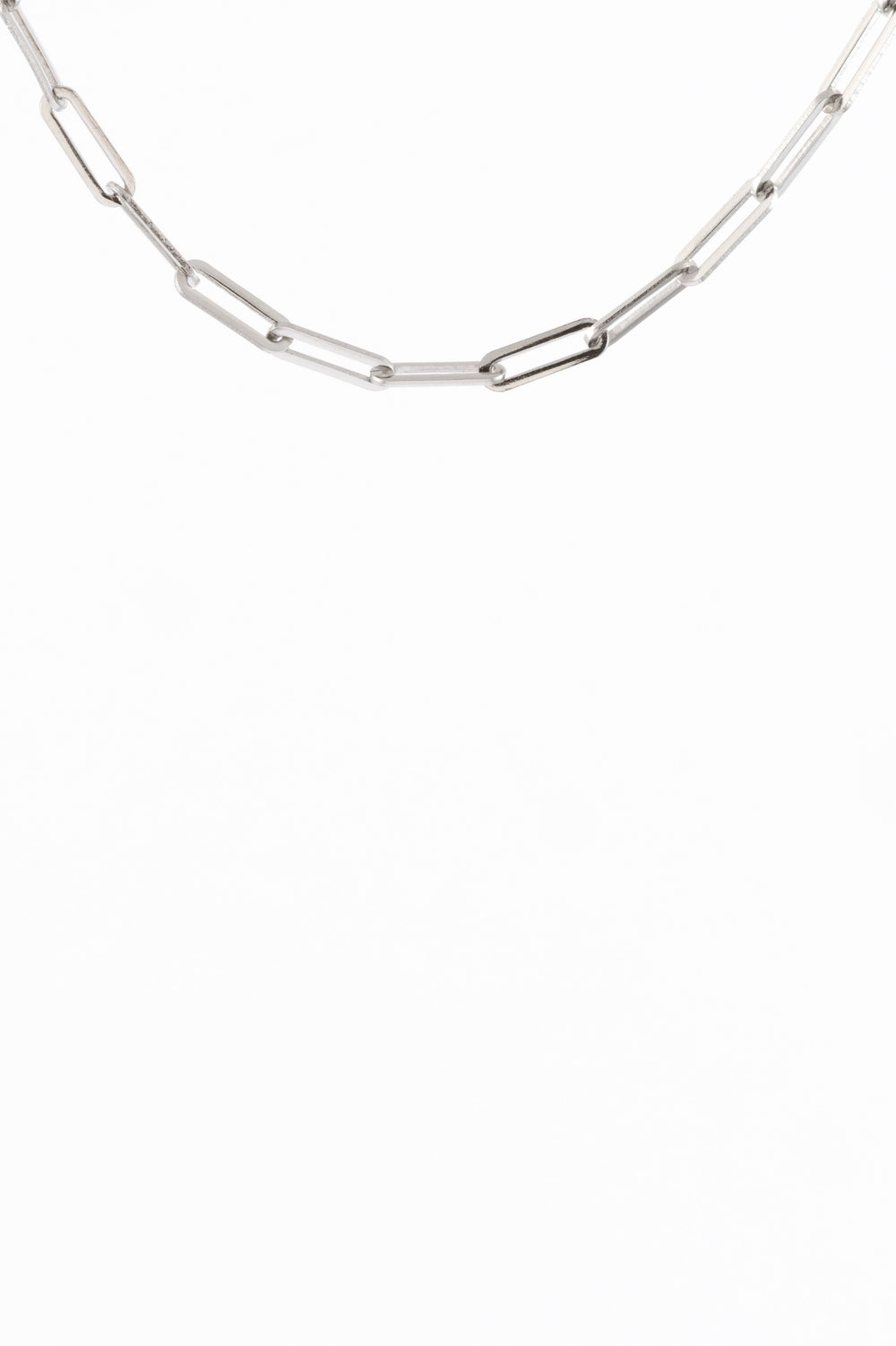 WATERPROOF SILVER SHORT LINK CHAIN NECKLACE