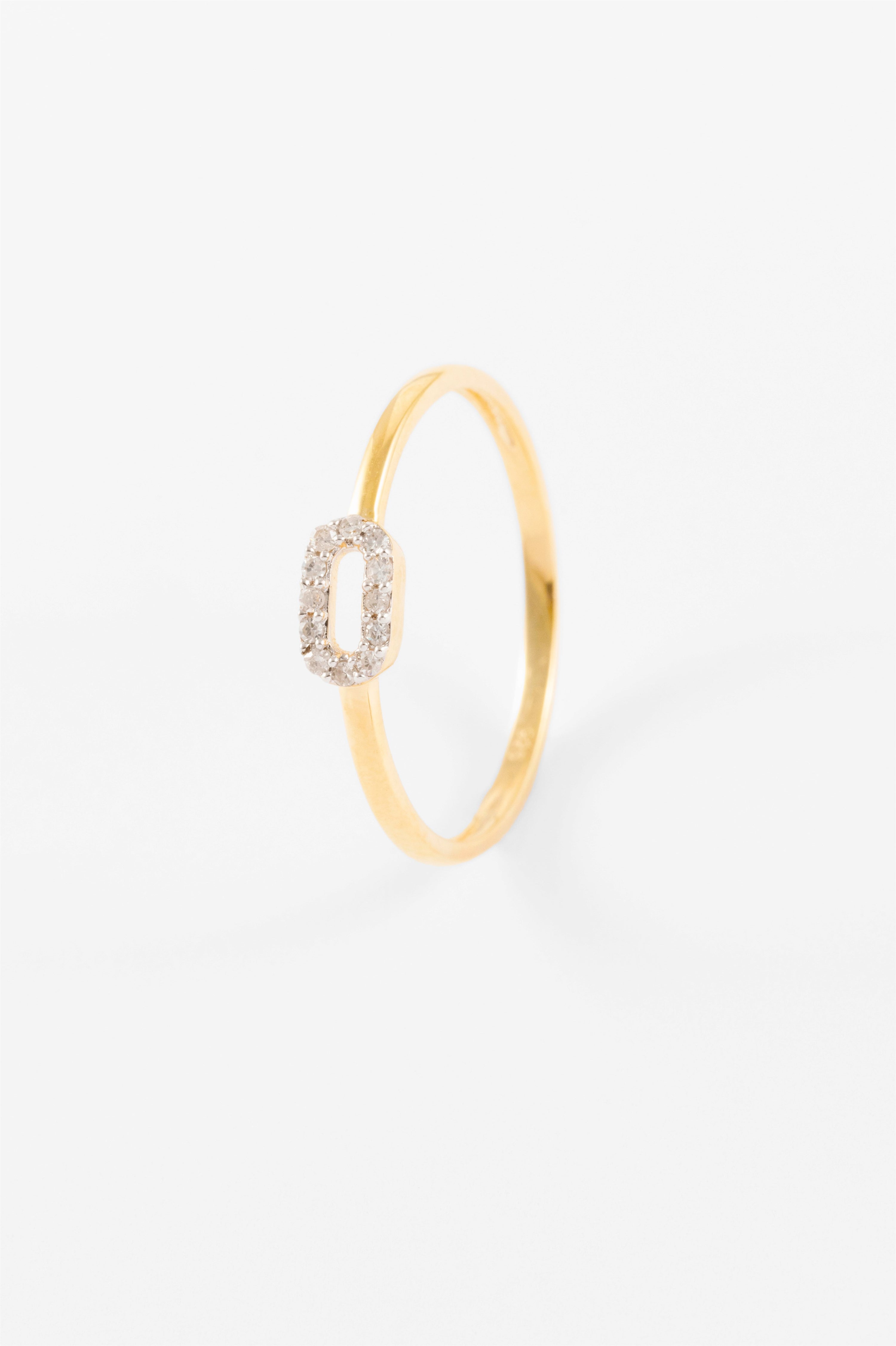 VERMEIL DIAMOND O-LINK RING S/M