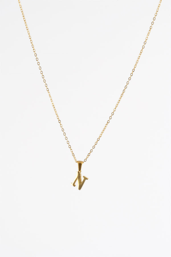 GOLD METAL INITIAL N CHAIN